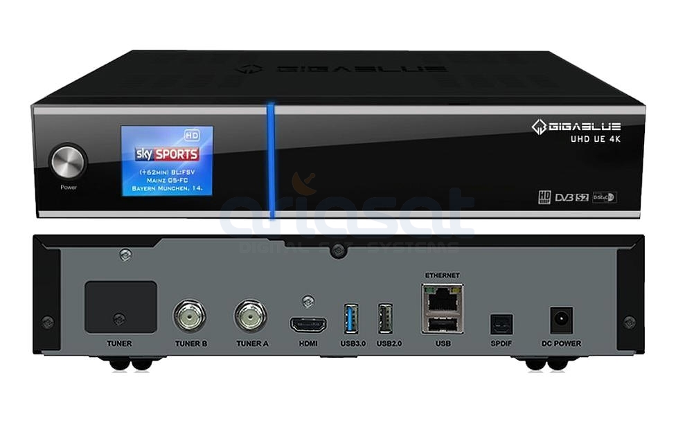 GigaBlue UHD UE 4K Sat-Receiver 2x DVB-S2 FBC-Tuner mit E2 Linux OS ...